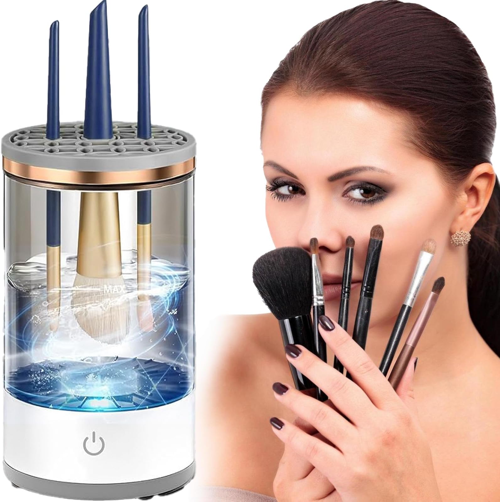 Amazon.com: Electric Makeup Brush Cleaner machine, 2 in 1 Makeup Brush ...
