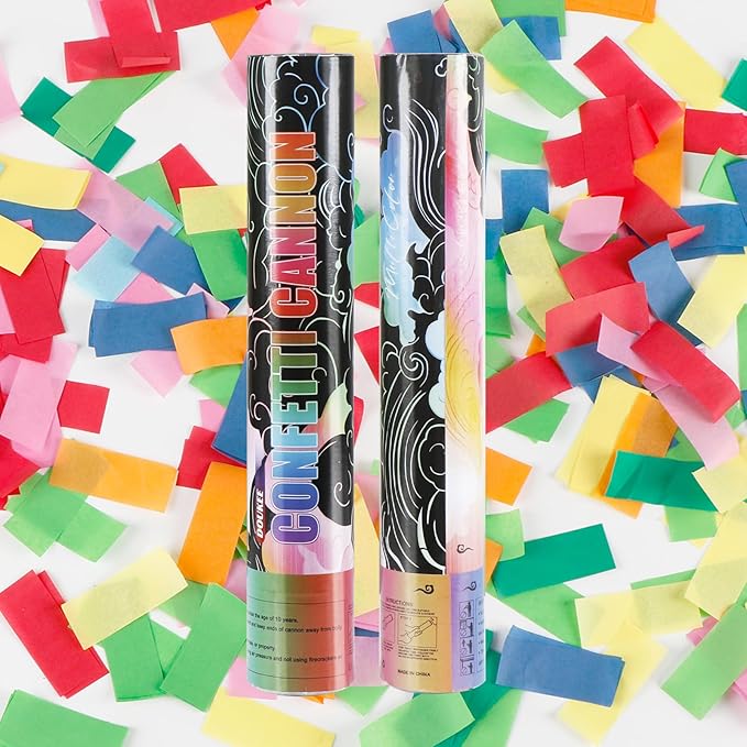 Amazon.com: Biodegradable Confetti Cannon Poppers, DOUKEE Multicolor ...