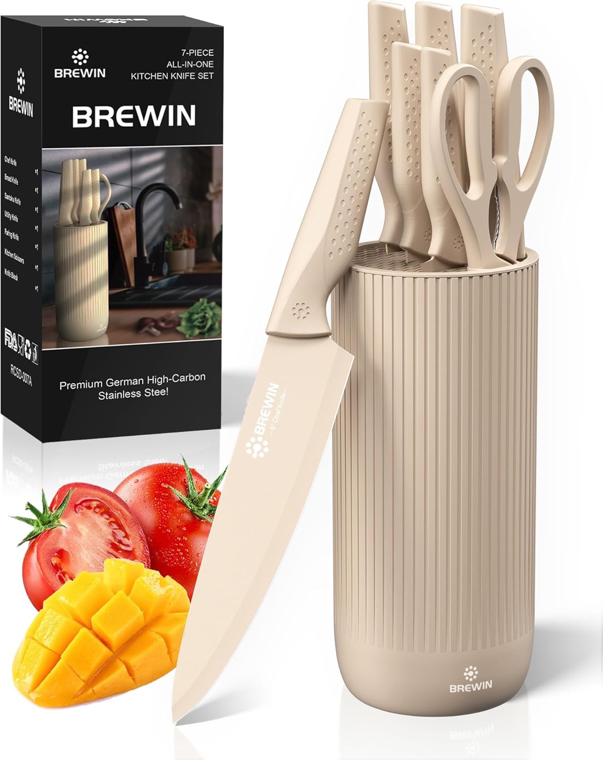 Amazon.com: Knife Set, Brewin Kitchen Knife Set, Knives Set for Kitchen ...