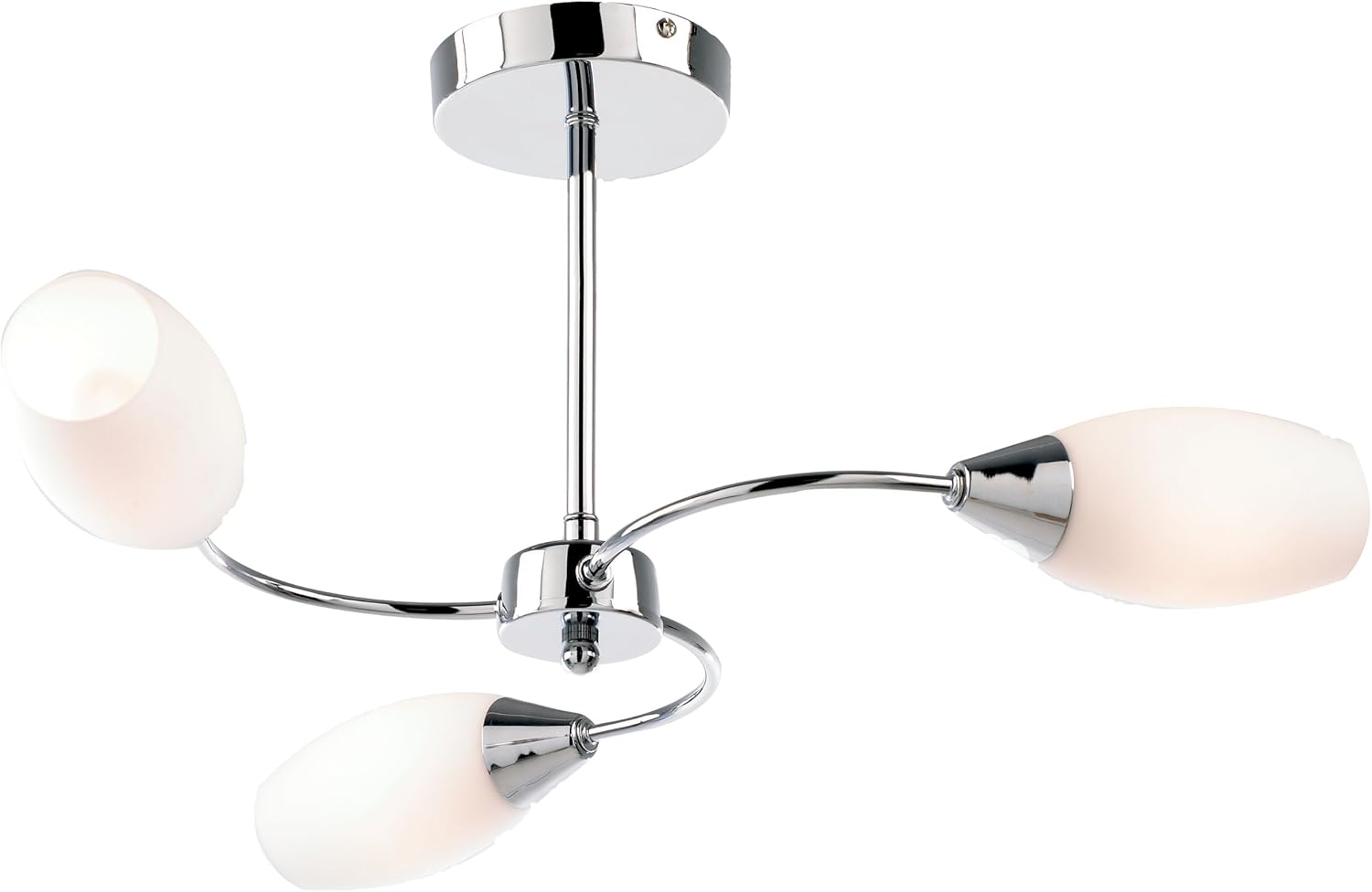 Modern Polished Silver Chrome 3 Way Semi Flush Ceiling Light with ...