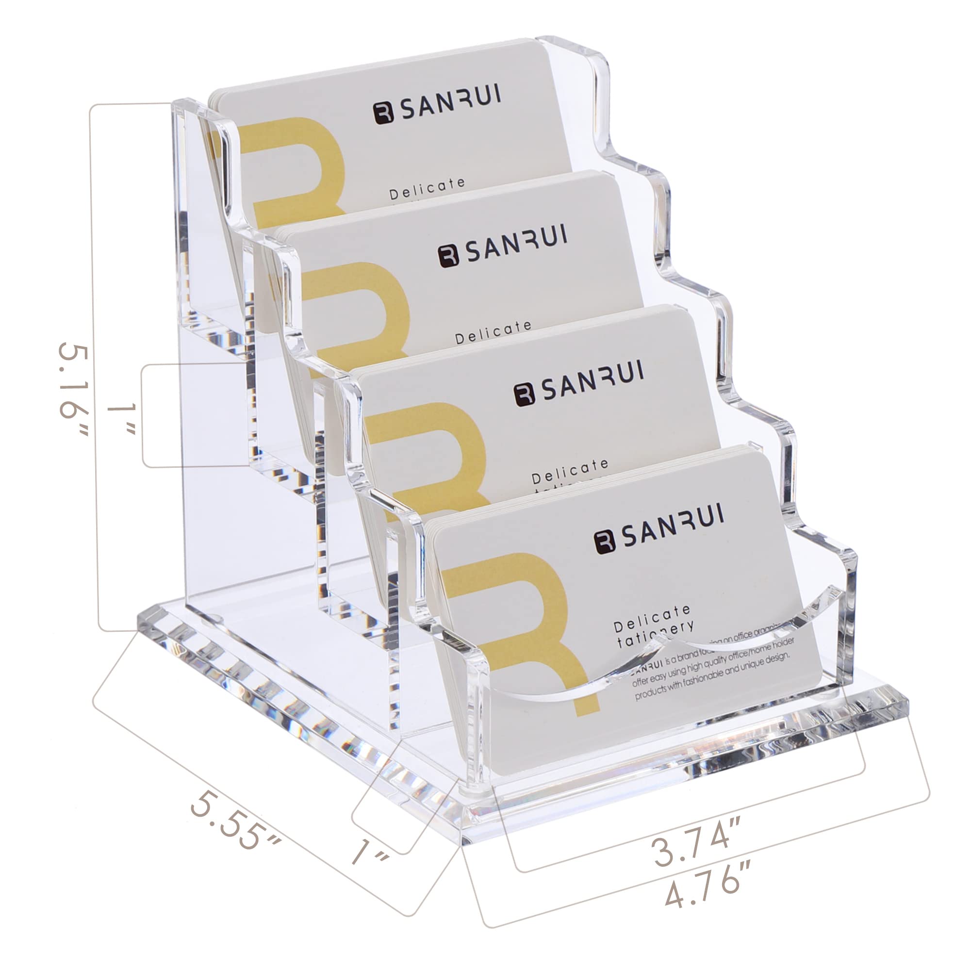 SANRUI Acrylic Business Card Holder for Desk,Name Card Display Holder ...
