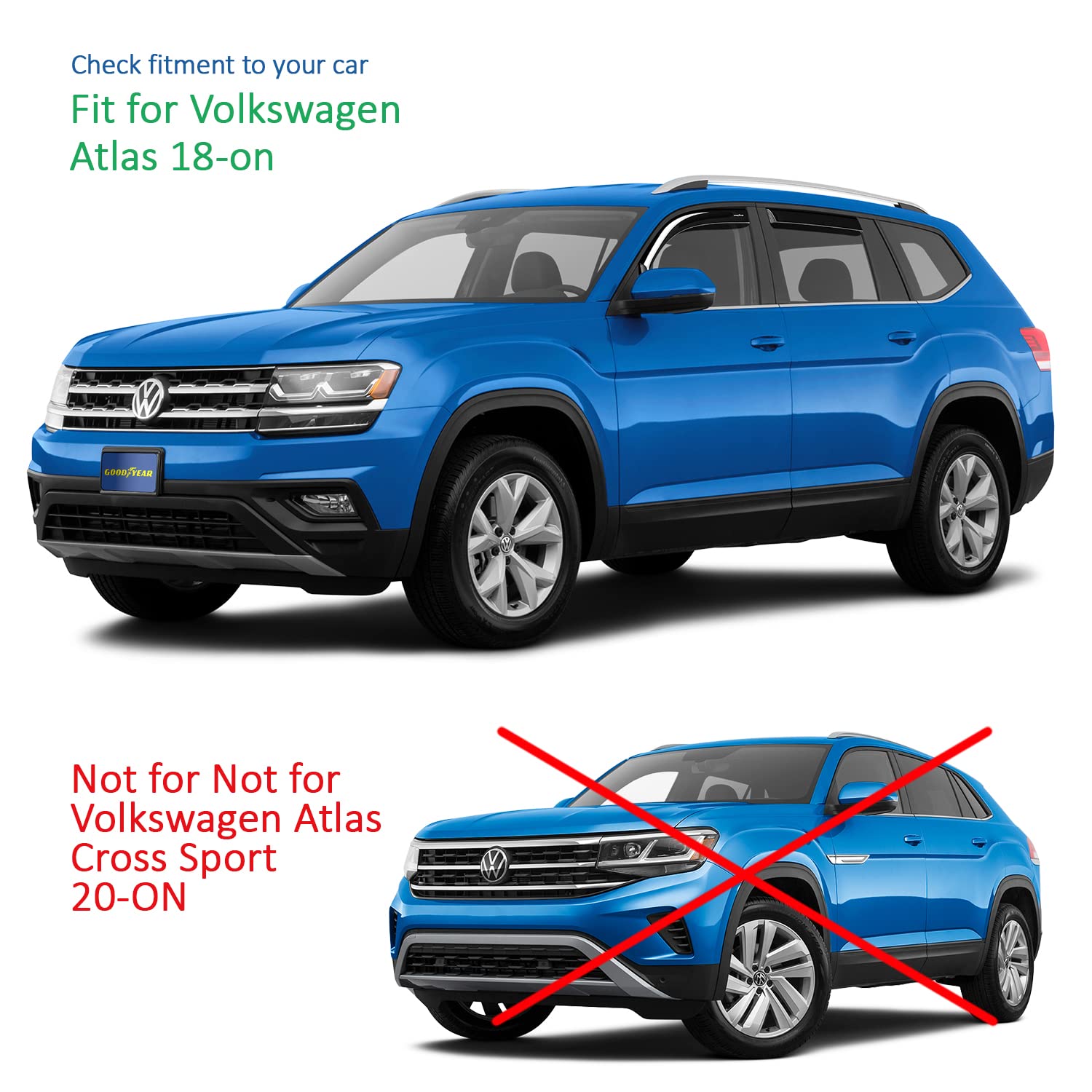 Goodyear Shatterproof in-Channel Window Deflectors for Volkswagen (VW ...