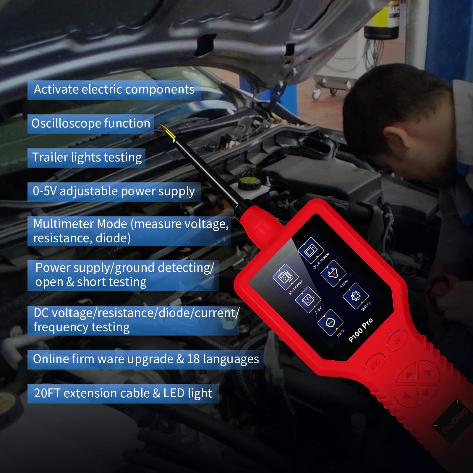 Snapklik.com : TopDiag P100pro 9-30v Car Circuit Tester Automotive 12v ...