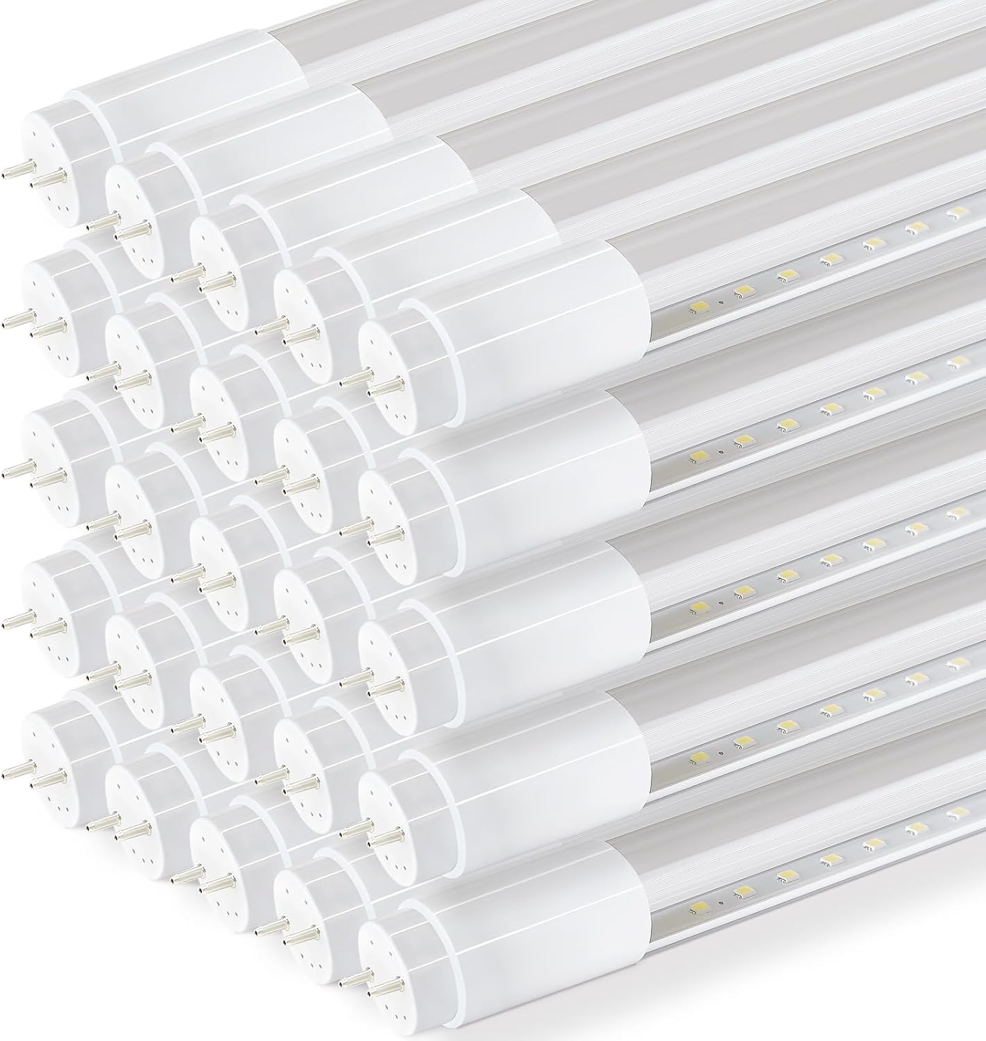 LEDONE T8 4FT Tube Light Bulbs, Frosted Glass Tube,Type A&B Plug & Play ...