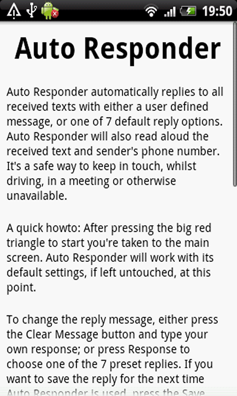 Auto Responder v1.2 - App on Amazon Appstore