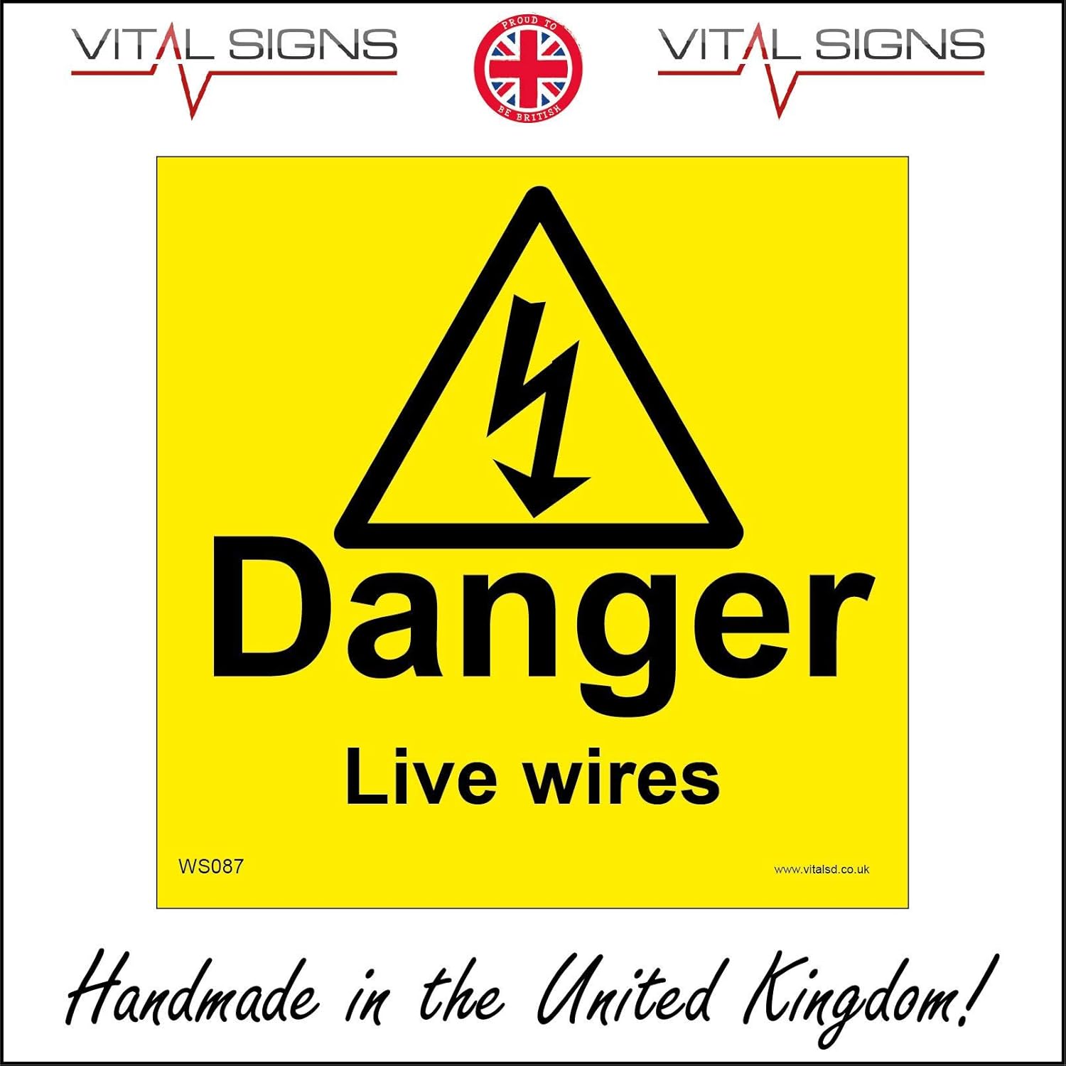 WS087 Danger Live Wires SIGN warning safety electric death shock burn ...