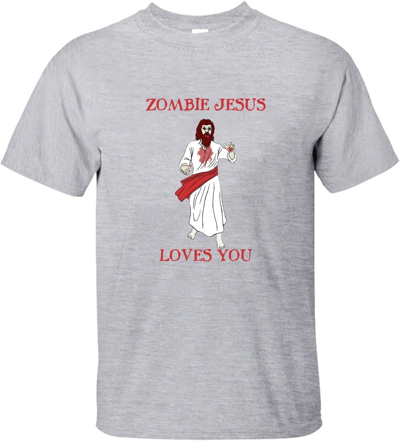 Amazon.com: Sener Men's Zombie Jesus Loves You Short Sleeves T Shirt ...