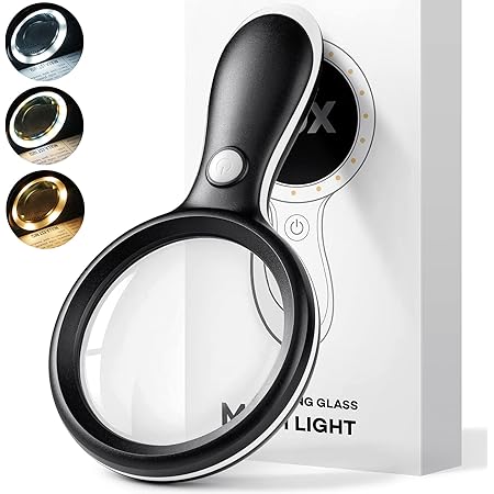 Amazon.com: HYOIIO 10x Magnifying Glass with Light, Lighted Magnifying ...