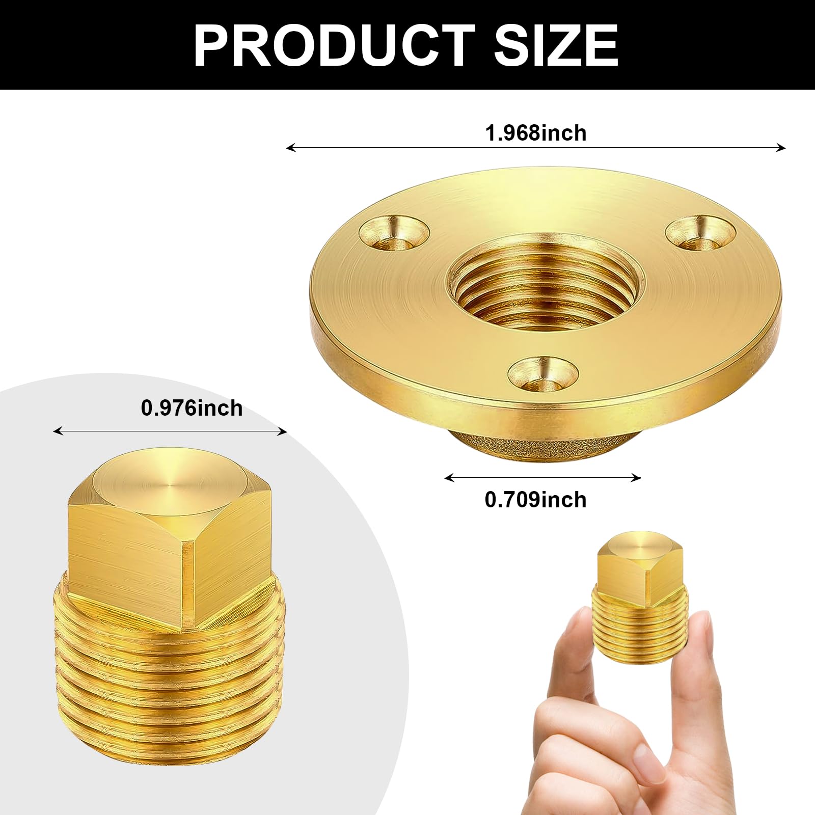 Snapklik.com : CENOZ 2 PCS Brass Boat Drain Plug Kit, 1/2 Inch NPT ...
