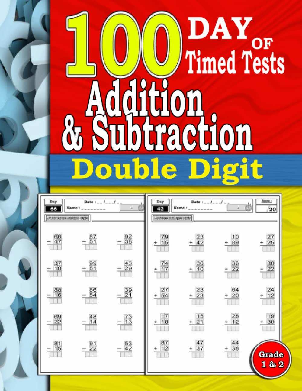 Buy 100 Days Of Timed Tests Addition And Subtraction Double Digit ...