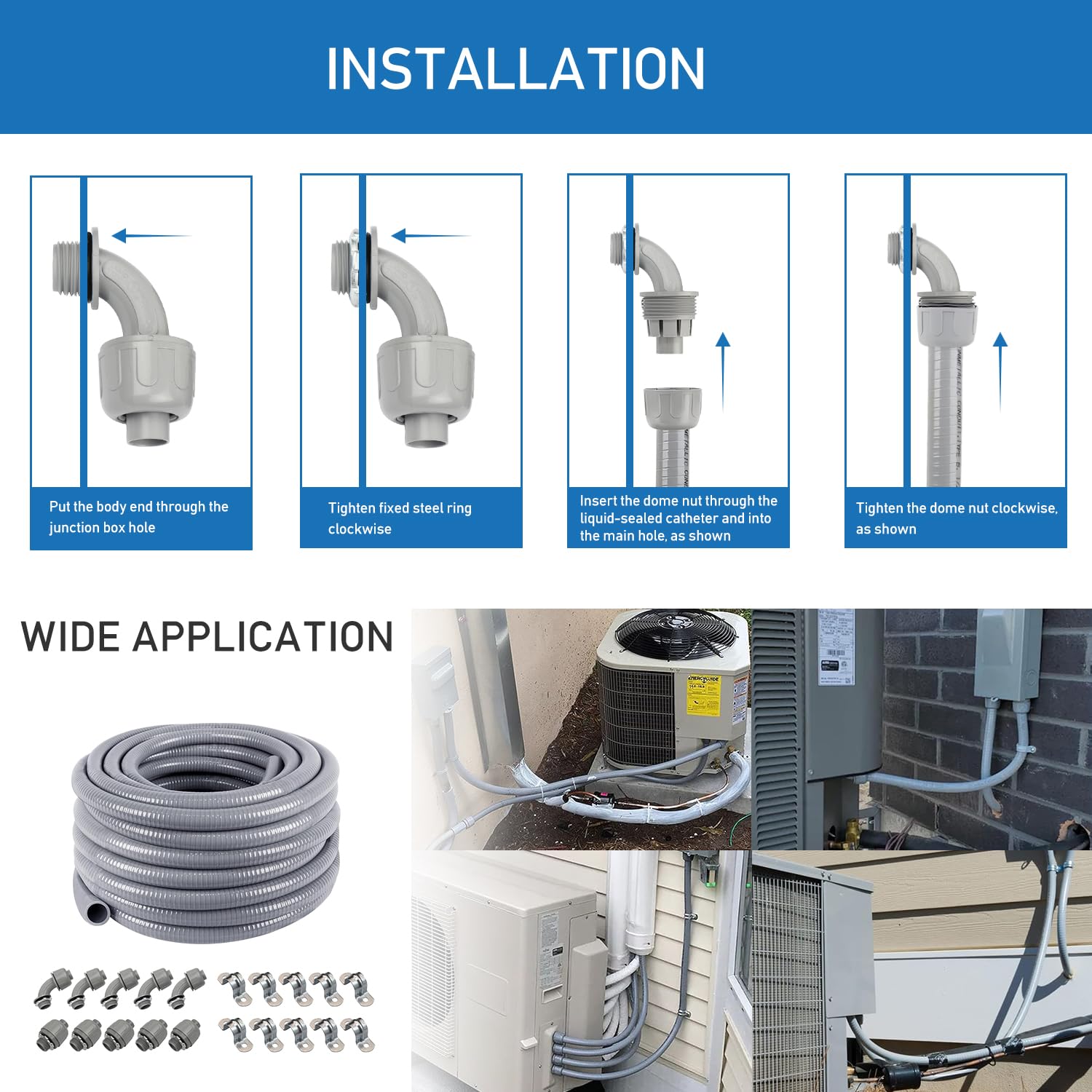 Snapklik.com : Z 3/4" Dia 50 Feet Flexible Electrical Conduit Liquid ...