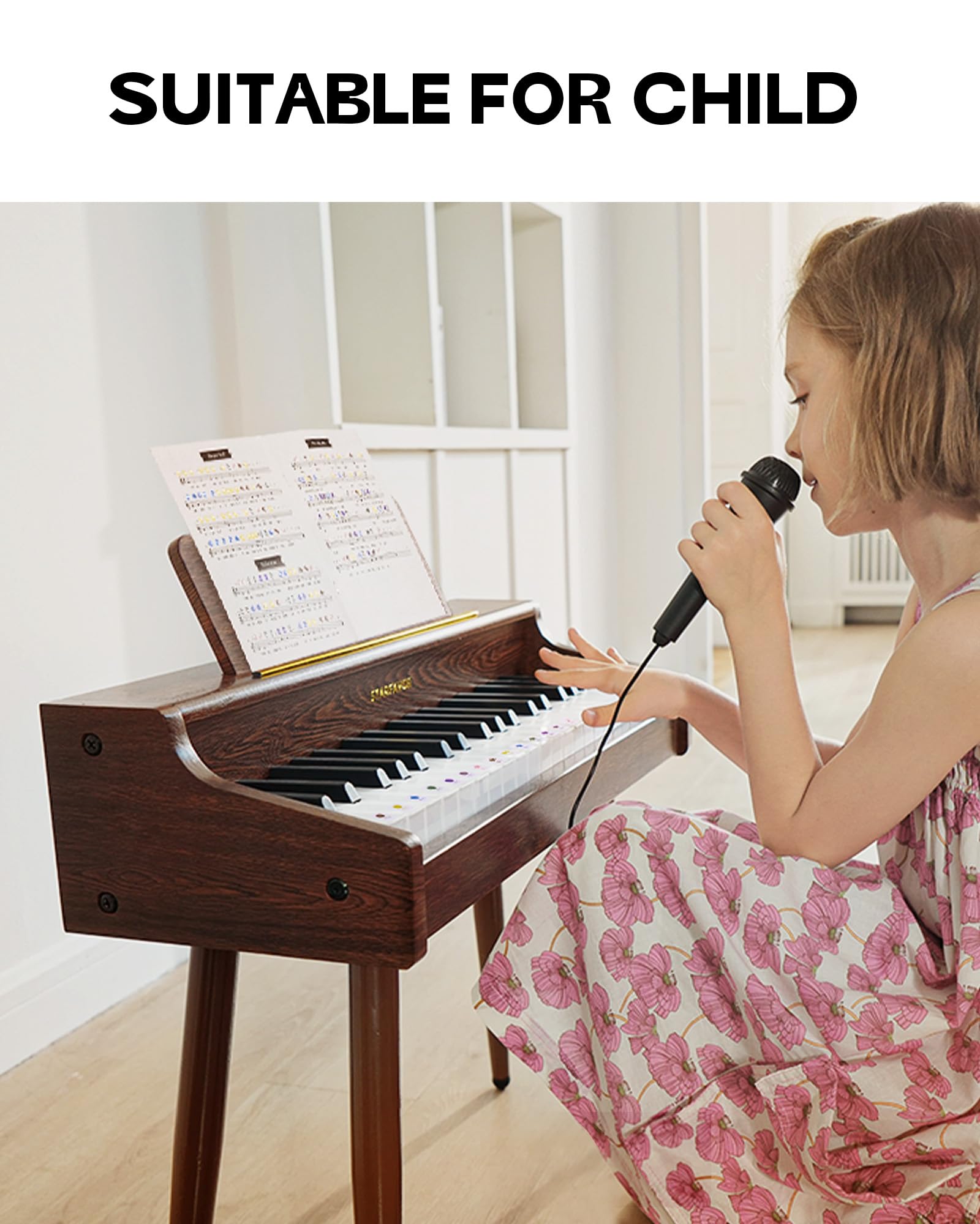 Electric Piano Zippymat Piano Starfavor 37-Key Wooden Kids Piano ...