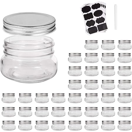 Amazon.com: Encheng 5 oz Wide Mouth Mason Jars,Clear Glass Jars with ...
