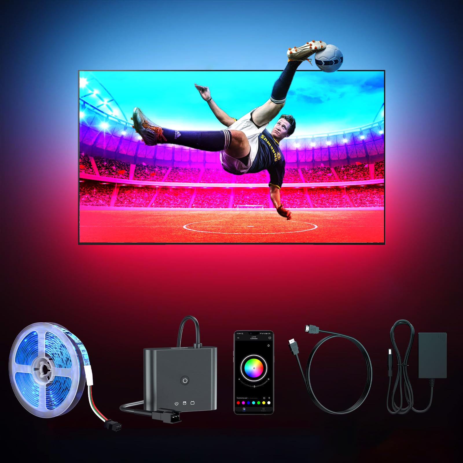 TV LED Lights Sync with TVs, LED TV Backlight for 65-85 inch TVs, 16 ...