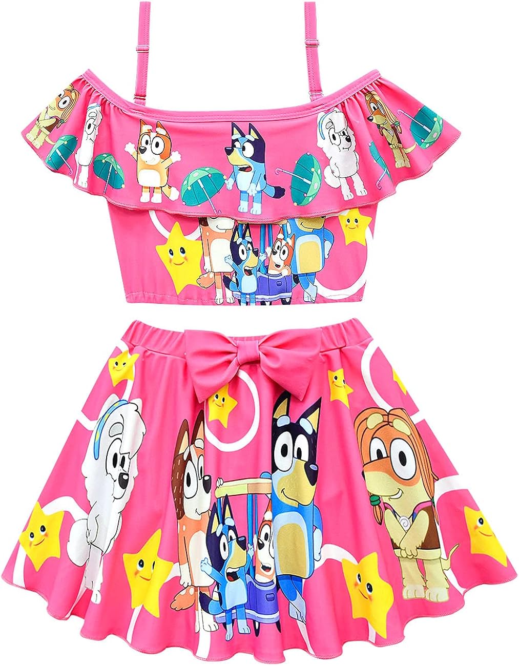 VARWANEO Girls 2 Piece Bathing Suit Sets Princess Cartoon Printed varwaneo-girls-2-piece-bathing-suit-sets-princess-cartoon-printed