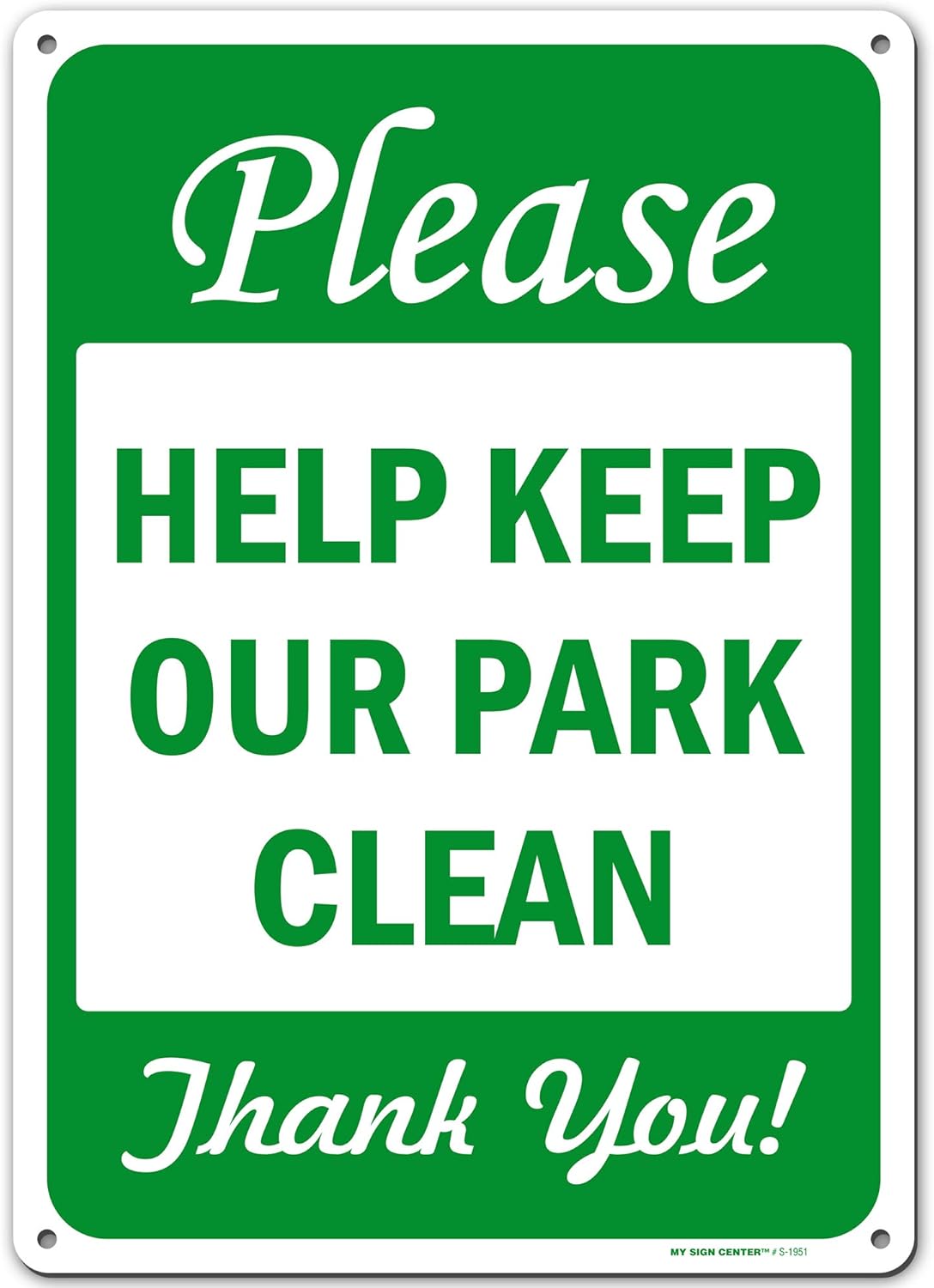 Amazon.com: Please Help Keep Our Park Clean Sign, 10" x 14" 0.40 ...