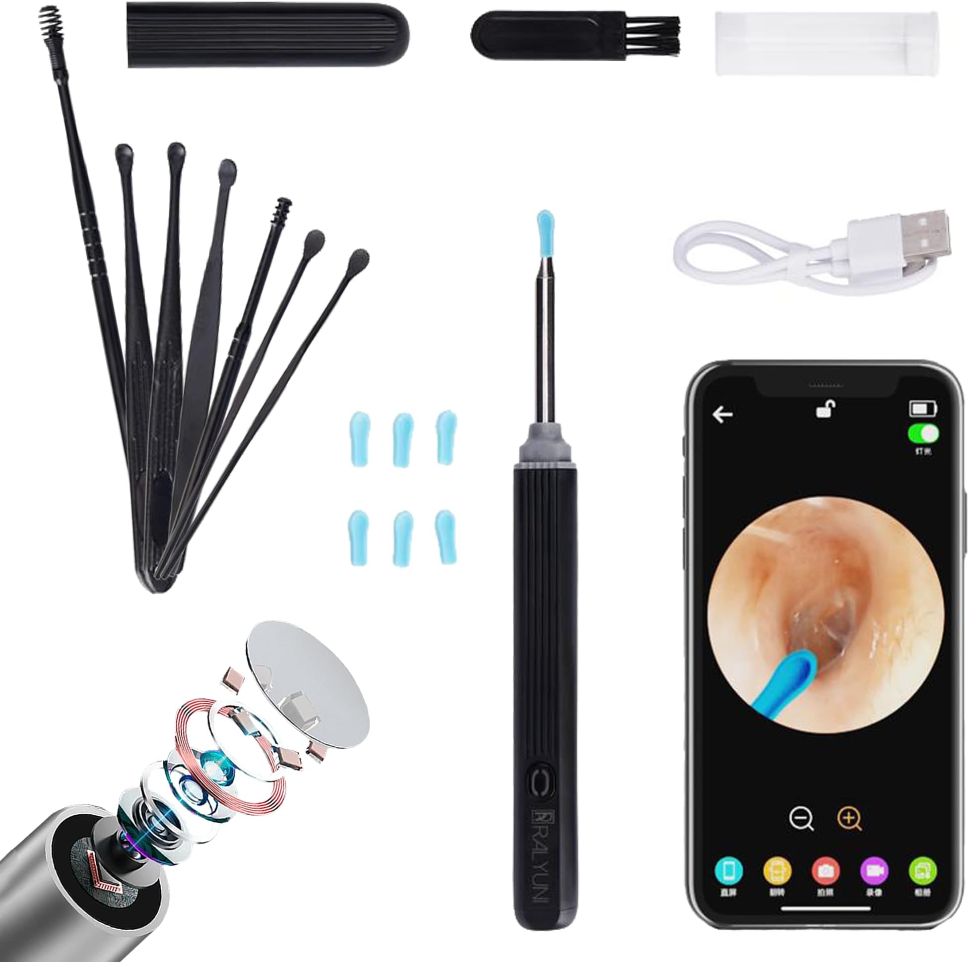 Amazon.com: Ear Wax Removal with Camera - Ear Cleaner with Light ...