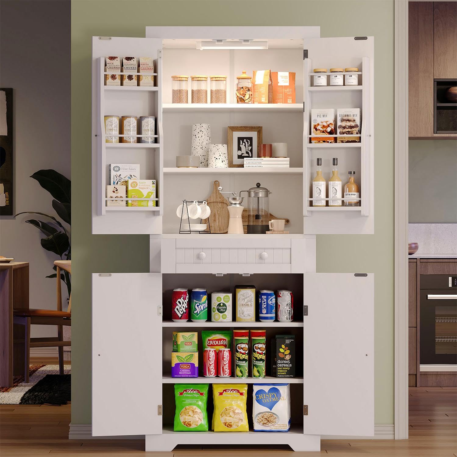 Snapklik.com : Bestier 72 Tall Kitchen Pantry Storage Cabinet