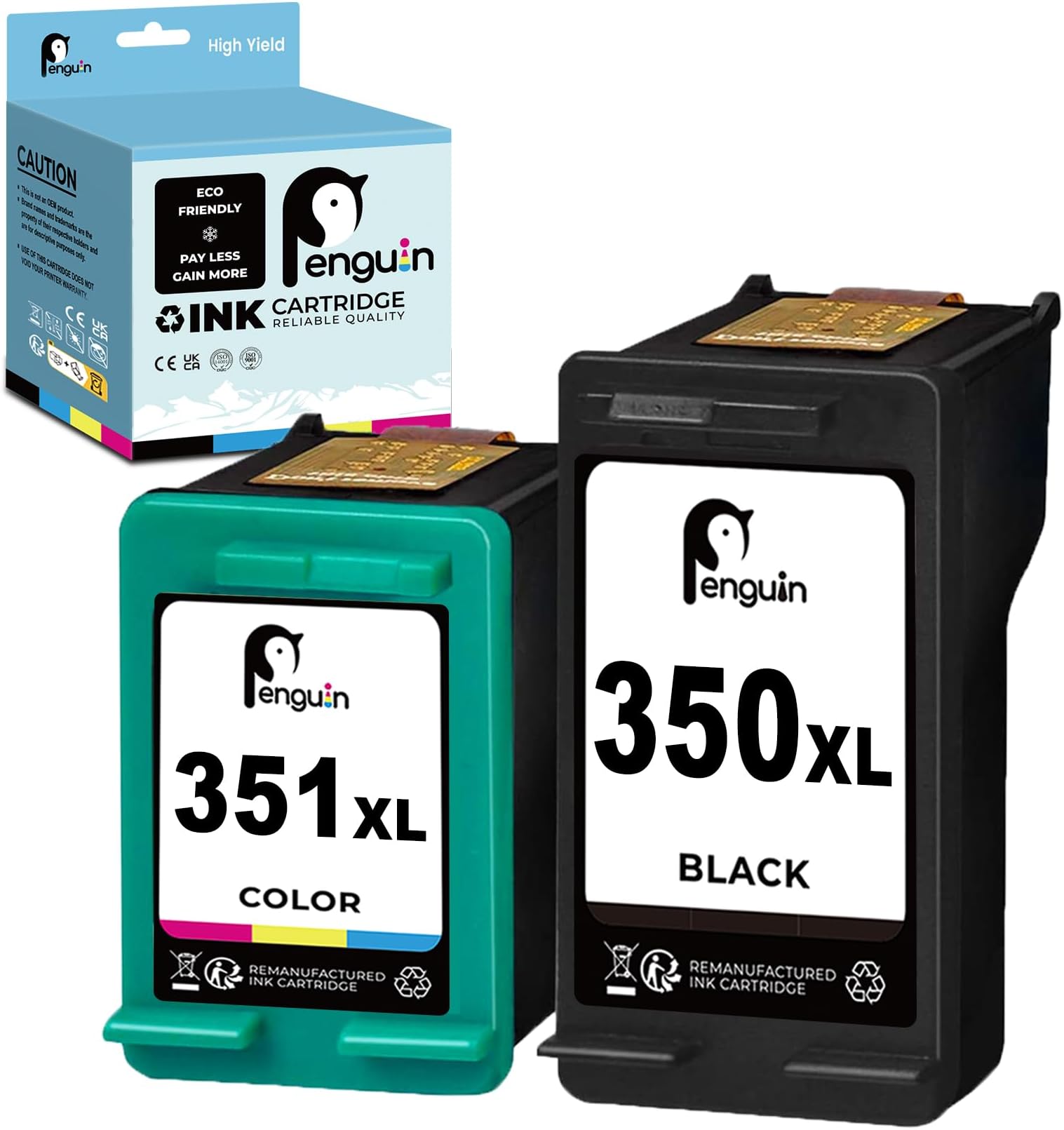 Penguin 350 XL 351 XL Cartouches d'encre Remanufacturées pour HP 350XL ...