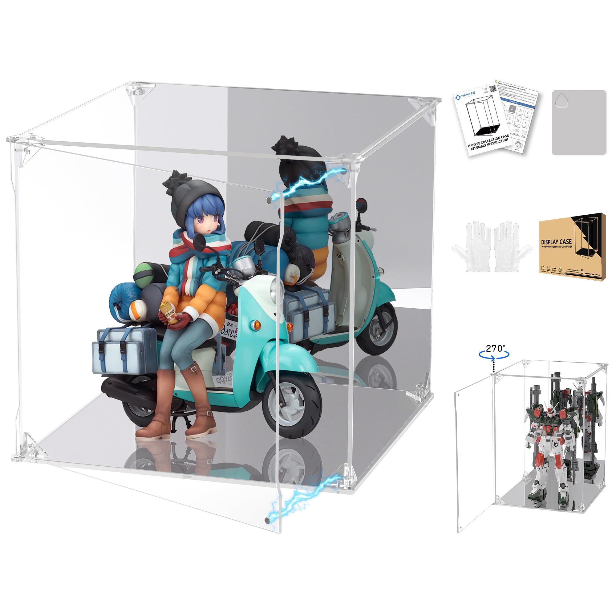 Amazon.com: Clear Acrylic Display Case with Mirrored Back and Base, UV ...