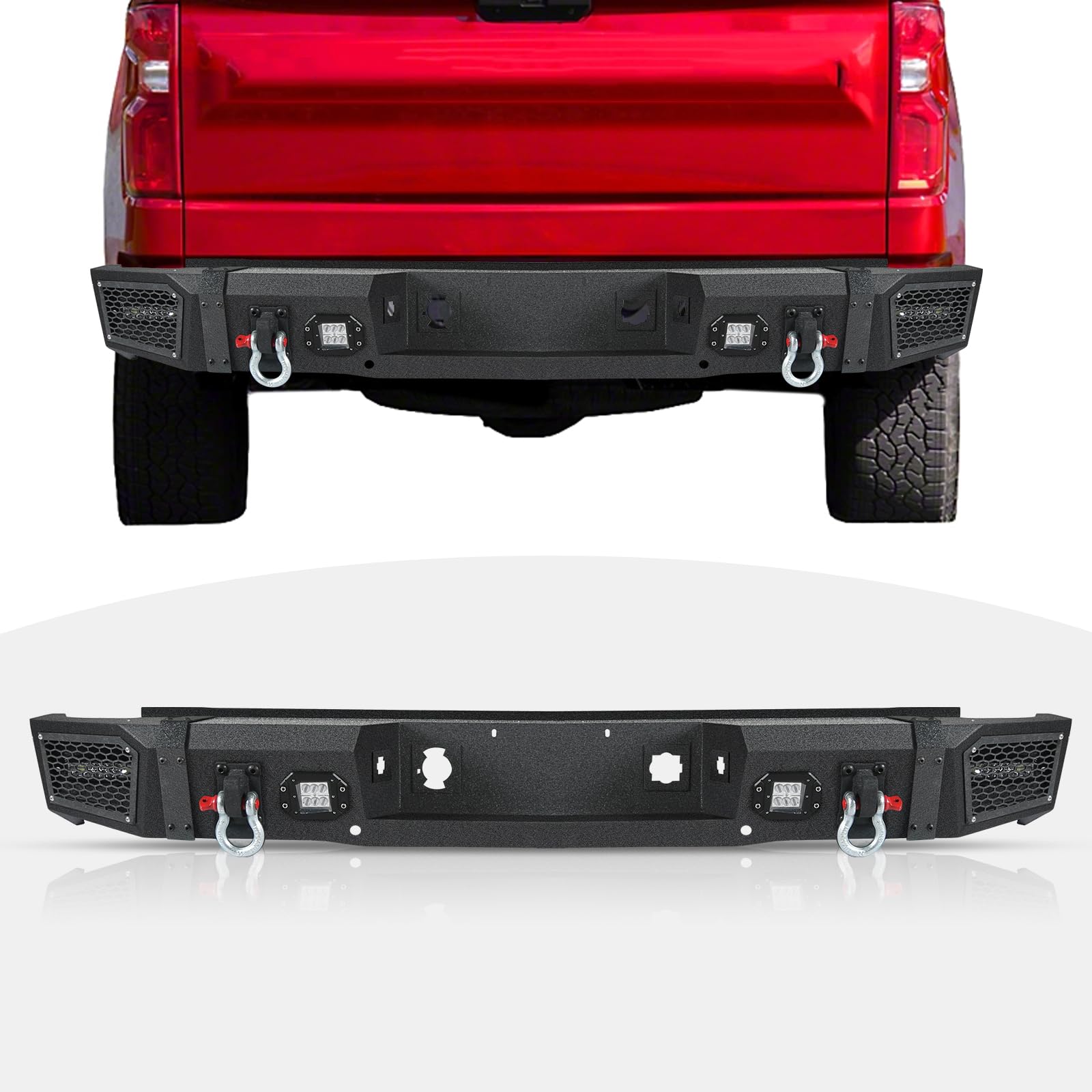 Amazon.com: Peforway Rear Step Bumper Compatible with Chevy Silverado ...