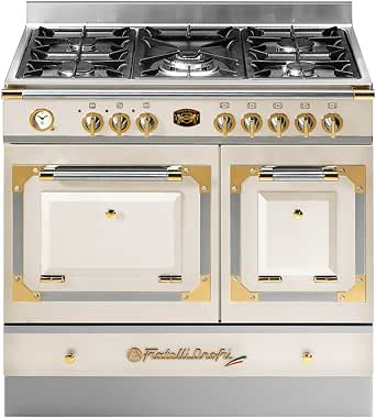 Fratelli Onofri IM19250OW Imperial 90 Range Cooker, Old White : Amazon ...