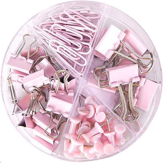 Amazon.com: Paper Clips and Binder Clips Push Pins Set and Holder ...