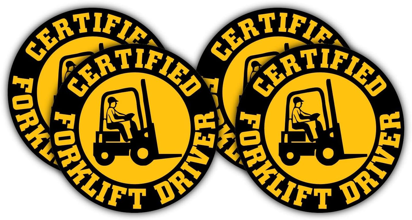 Amazon.com: Certified Forklift Driver Hard Hat Sticker Decal Helmet ...