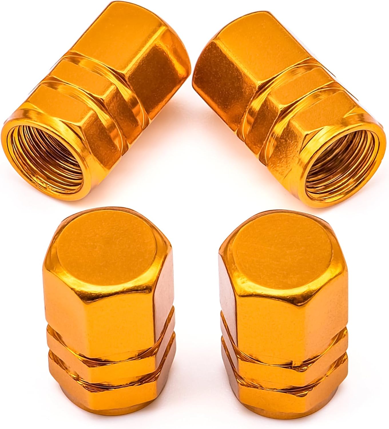 Amazon.com: MEAJOO 4 PCS Aluminum Tire Valve Stem Caps Universal ...