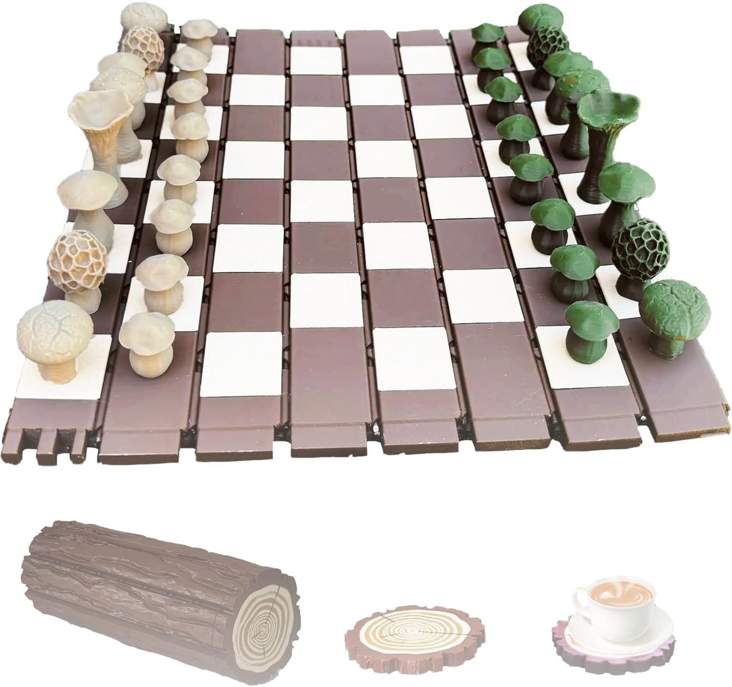 Amazon.com: Magnetic Forest Mushrooms Chess, Forest Chess Set, Log and ...