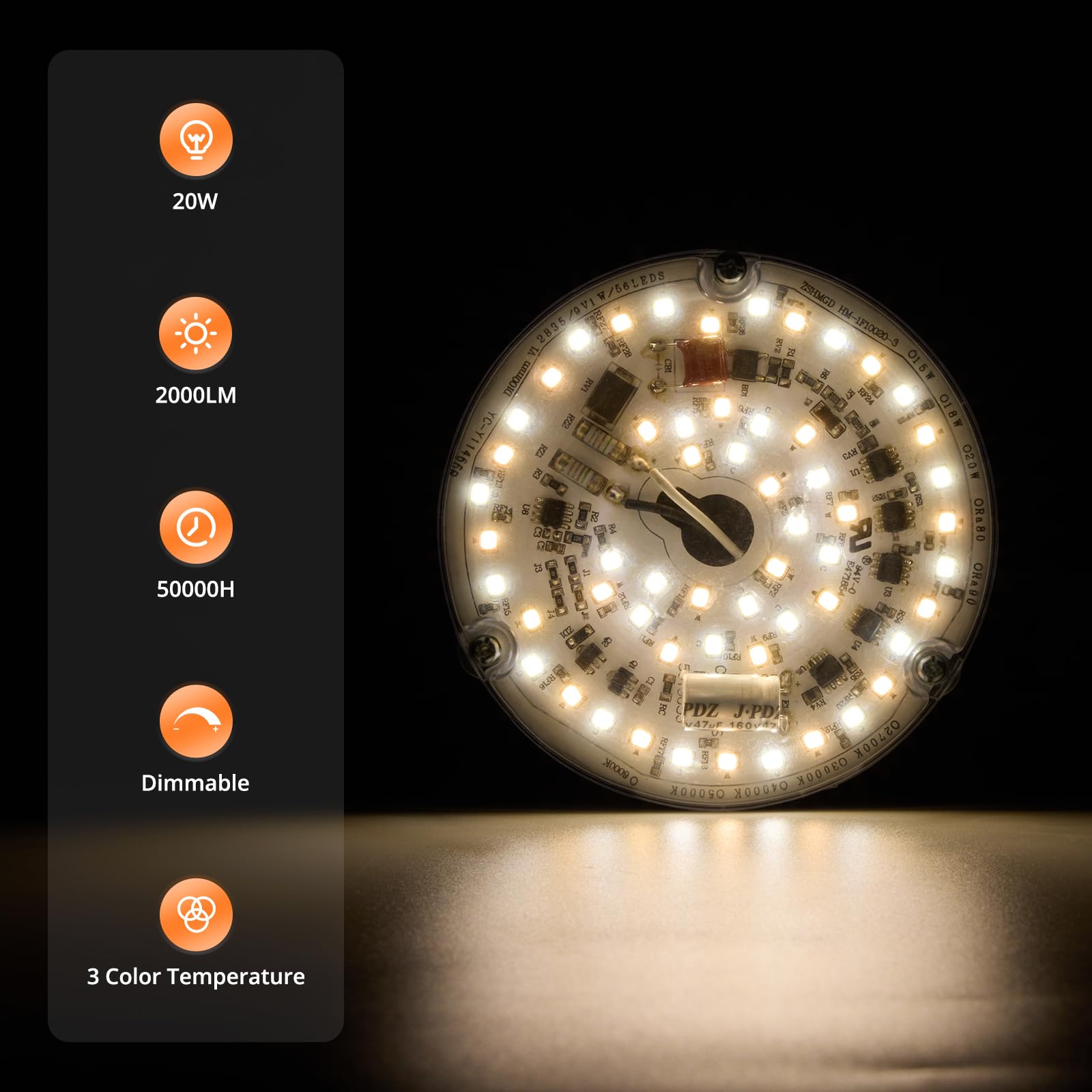 Snapklik.com : 3.93 Led Ceiling Fan Light Kit, 120V 20W 2000LM Dimmable ...