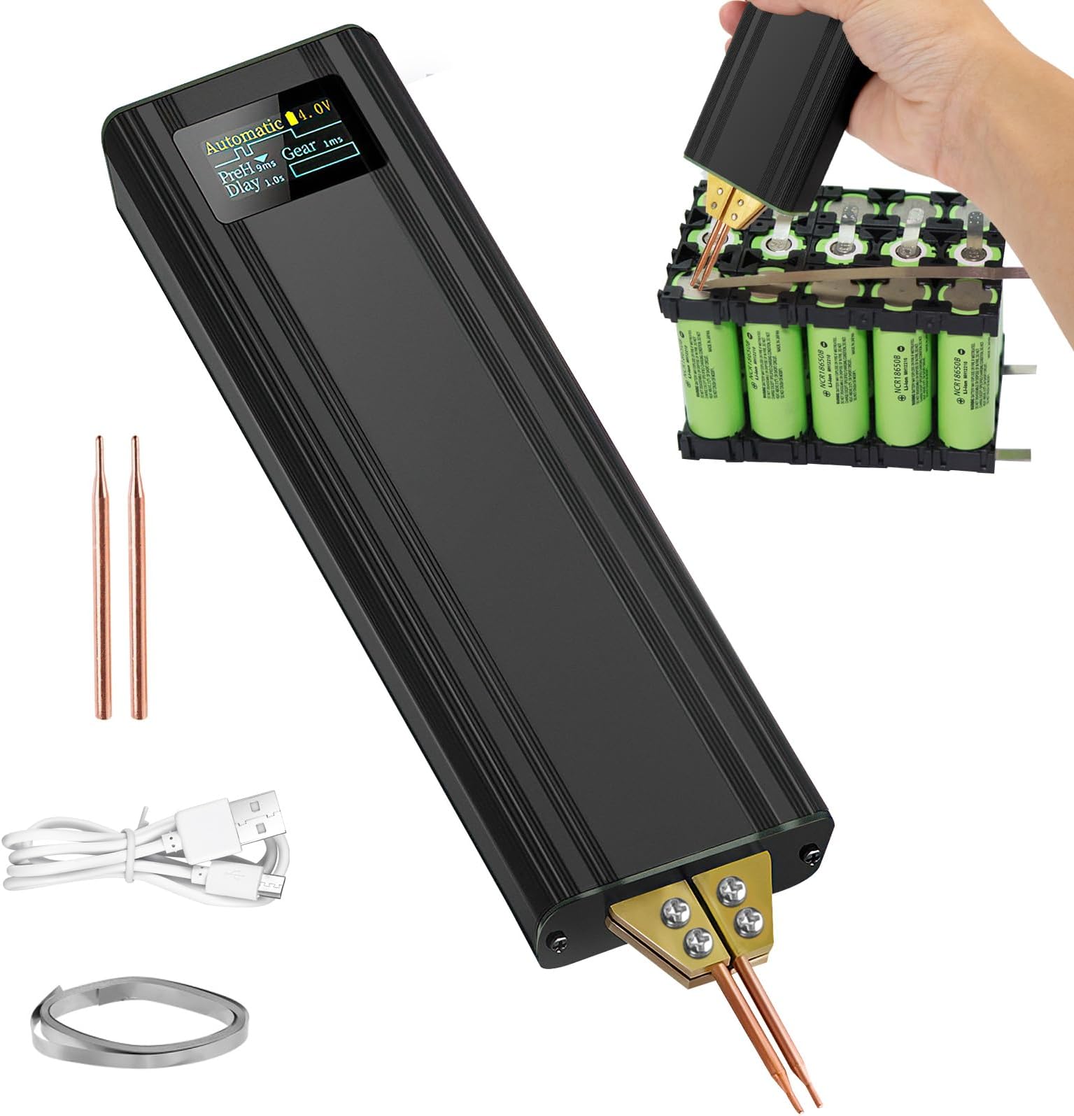 Handheld Spot Welder, Battery Spot Welder with Automatic and Manual ...