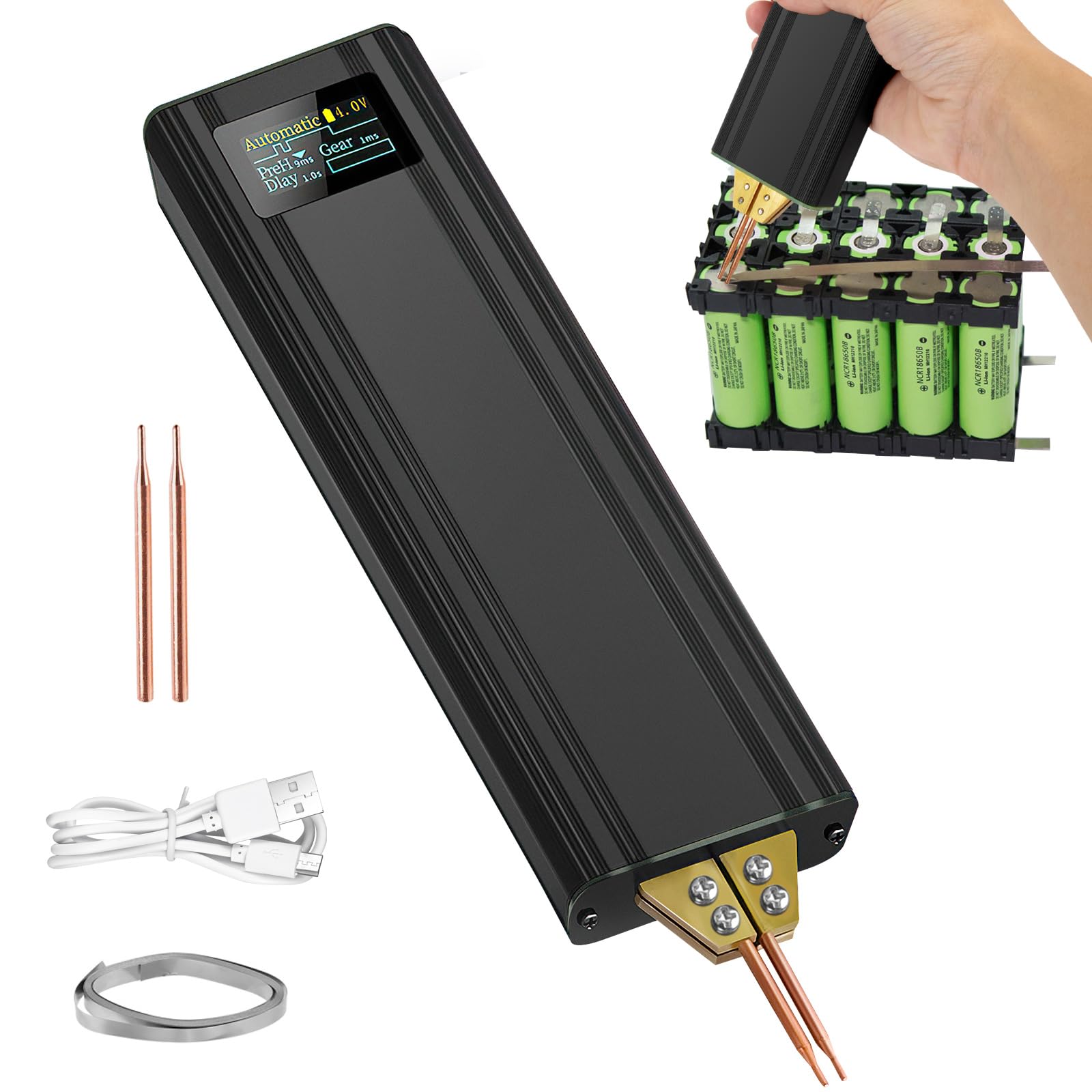 Handheld Spot Welder, Battery Spot Welder with Automatic and Manual ...