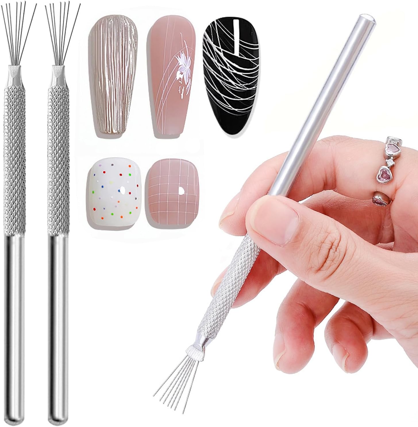 Amazon.com : SAVILAND 7-Pin Nail Liner Nail Art Tool: Ultra-thin Stripe ...