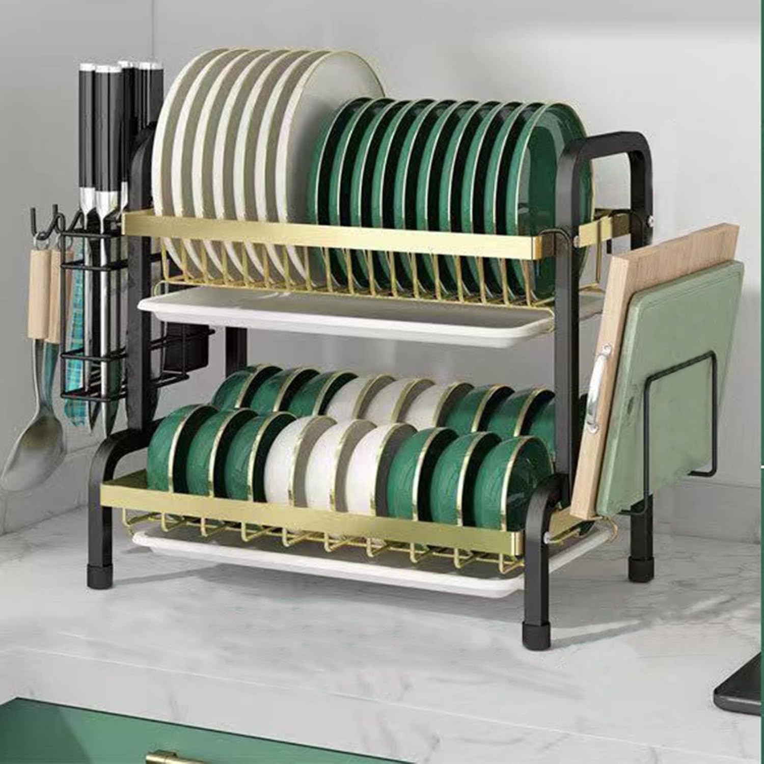 Amazon.com - 3-Tier Spice Rack, Dish Drying Rack Adjustable Large Dish ...