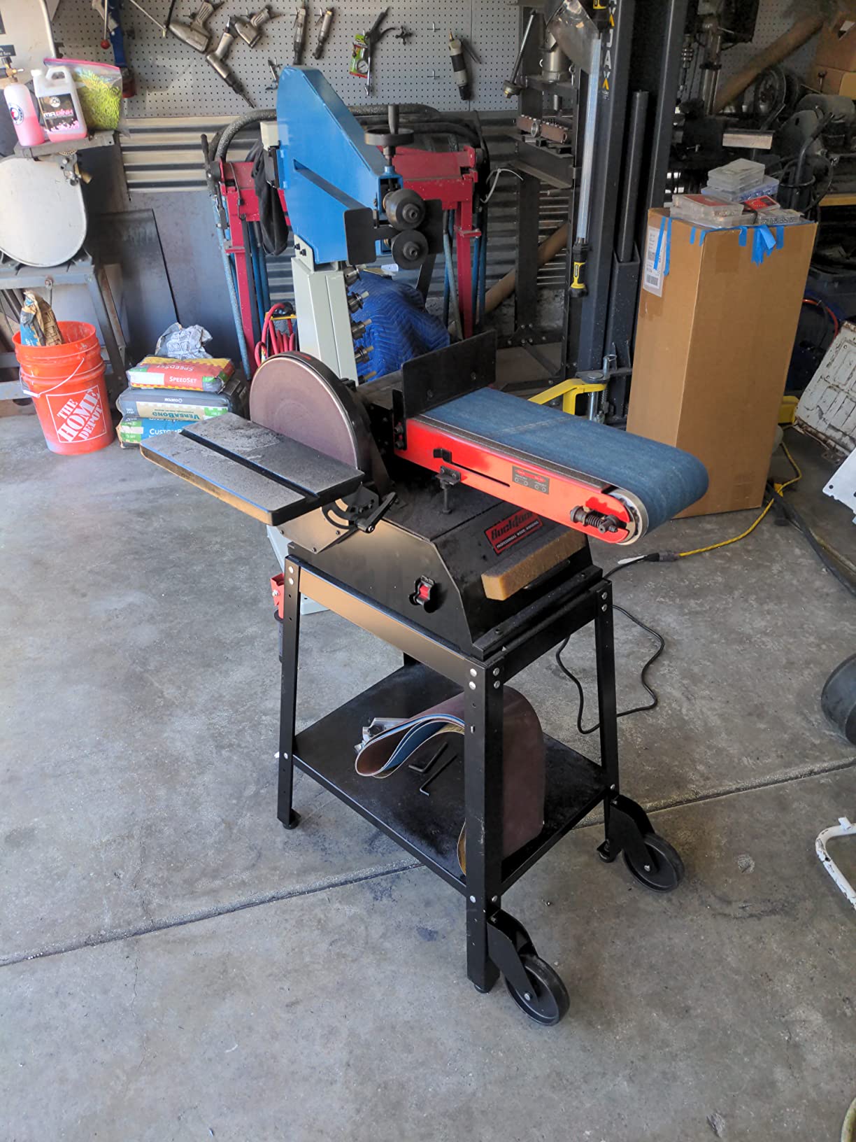 $37/mo - Finance BUCKTOOL Powerful 1.5 HP Bench Belt Sander for Wood ...