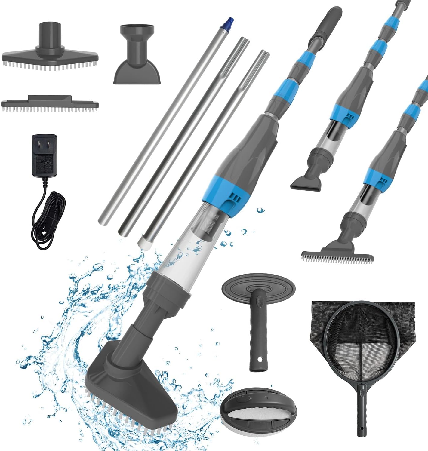 Amazon.com : 5 in 1 Cordless Rechargeable Pool Vacuum, Handheld Pool ...