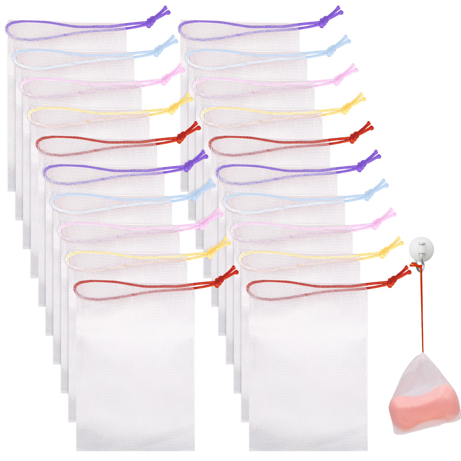 Amazon.com : Mozeat Lens 20 PCS Exfoliating Mesh Soap Saver Pouch Bag ...