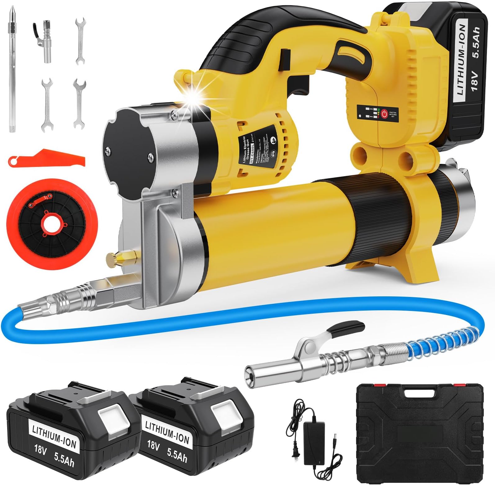 Amazon.com: Electric Grease Gun Battery Powered, Automatic Cordless ...