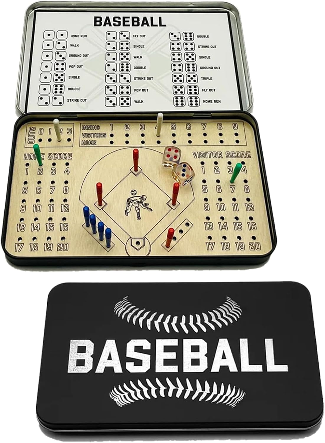 Amazon.com: YIGOGOYI Baseball Travel Game,Tabletop Baseball Games ...