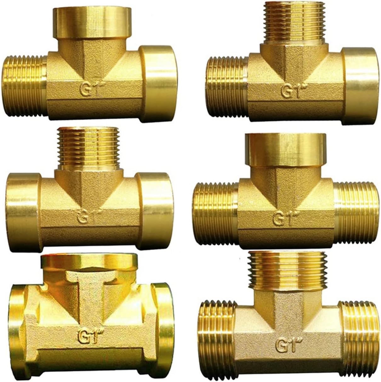 1PC DN20 3/4" BSP Female To Male 3 Way Tee Type Brass Pipe Fitting ...