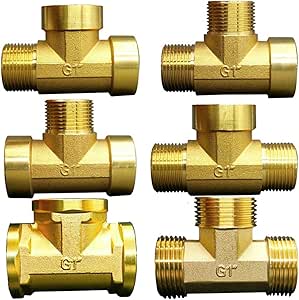 1PC DN20 3/4" BSP Female To Male 3 Way Tee Type Brass Pipe Fitting ...
