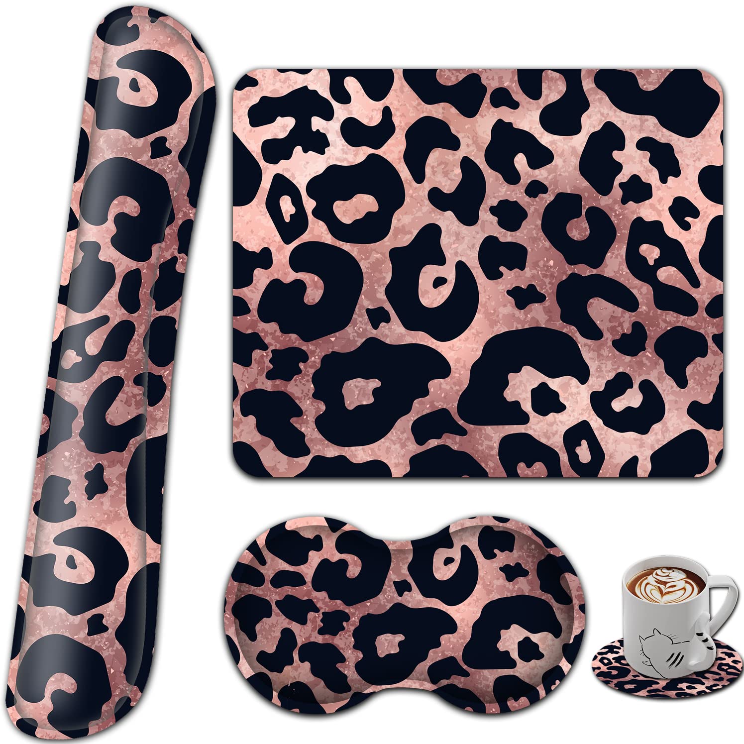 Gaming Mouse Pad with Wrist Rest Support Set, Ergonomic Memory Foam ...