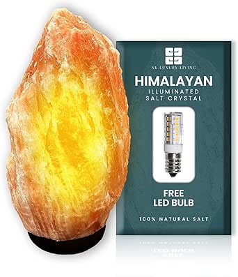 SK LUXURY LIVING Himalayan Salt Lamps - Dimmable Bedside Lamp ...