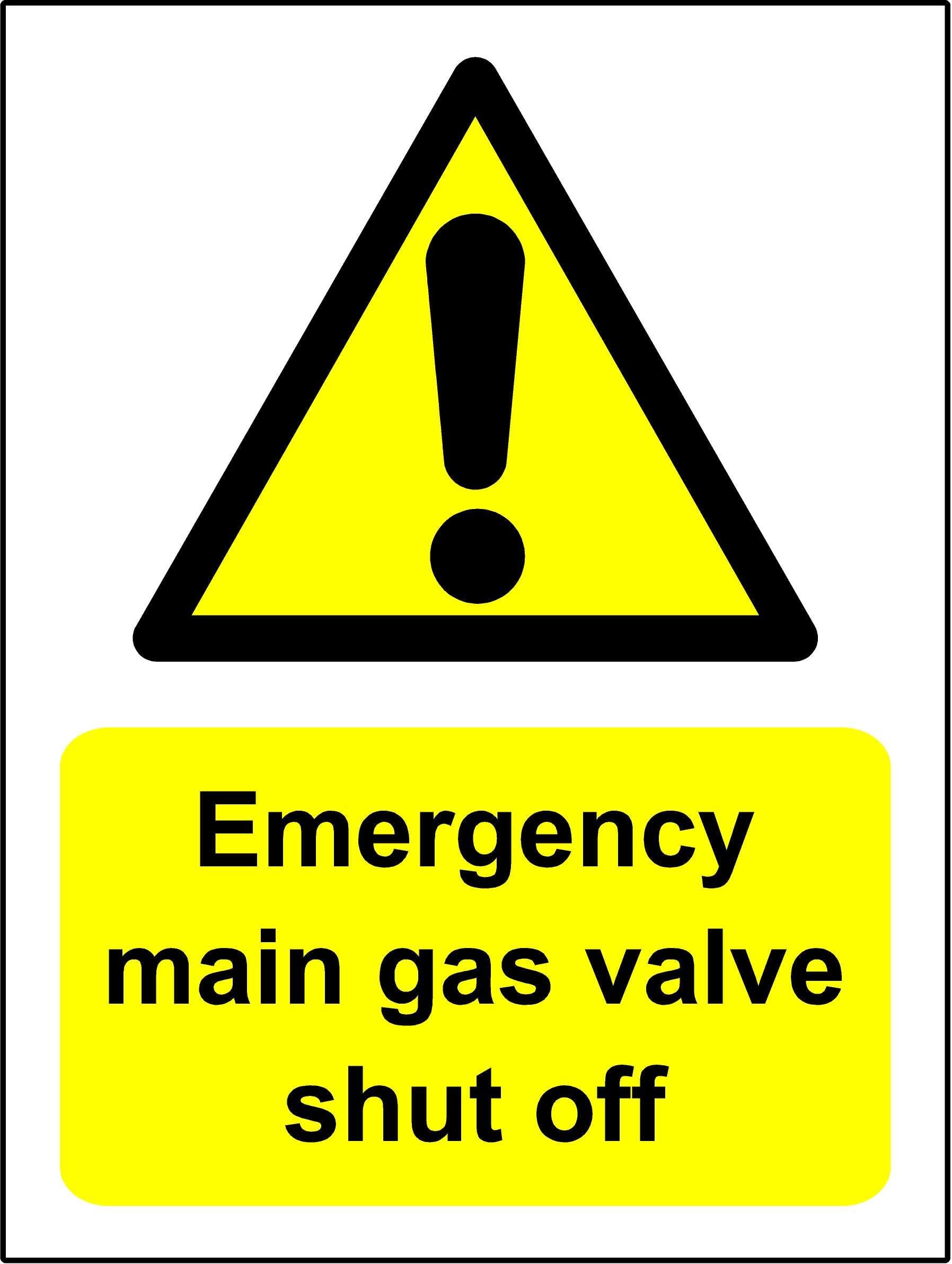 Gas isolation point safety sign - 1.2mm Rigid plastic 150mm x 100mm ...