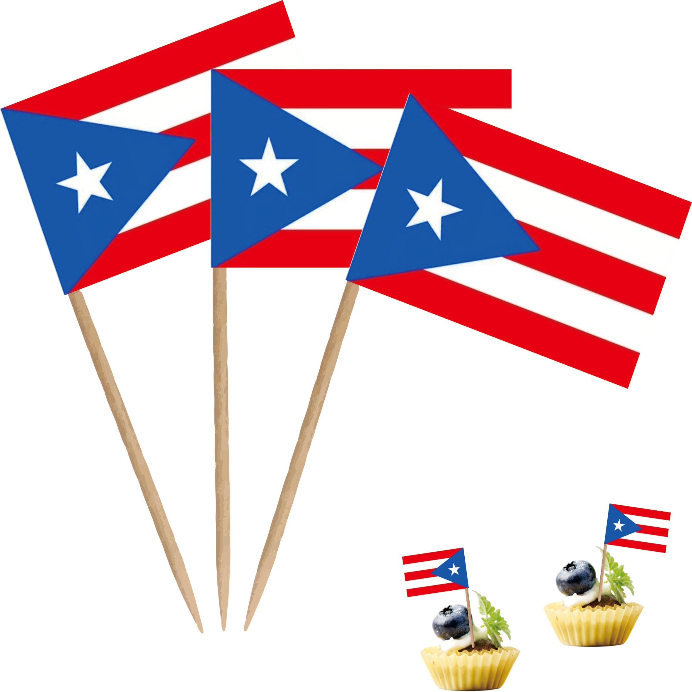 Amazon.com | 100 Pack Puerto Rico Flag Puerto Rican Toothpick Flags ...