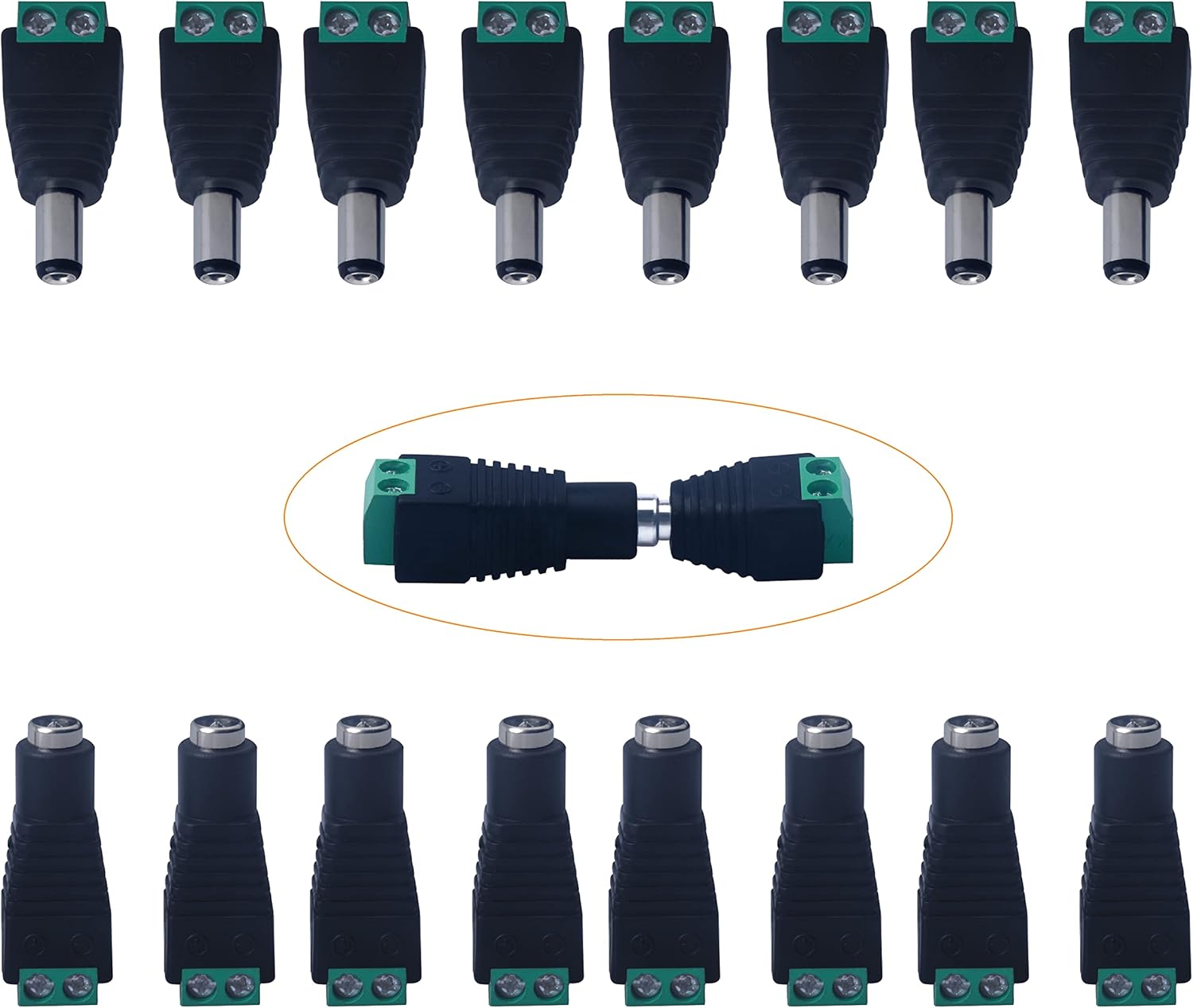 Amazon.com : Iskueal 12V DC Power Connector 5.5mm x 2.1mm,8 Pairs DC ...