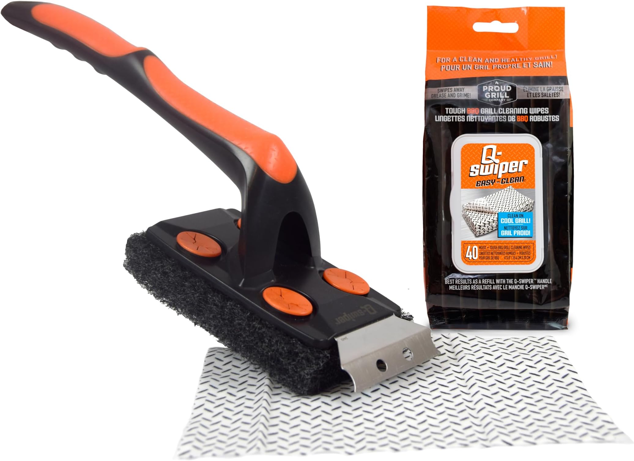 Amazon.com: Q-Swiper BBQ Cleaner Set - Grill Brush with Scraper and 80 ...