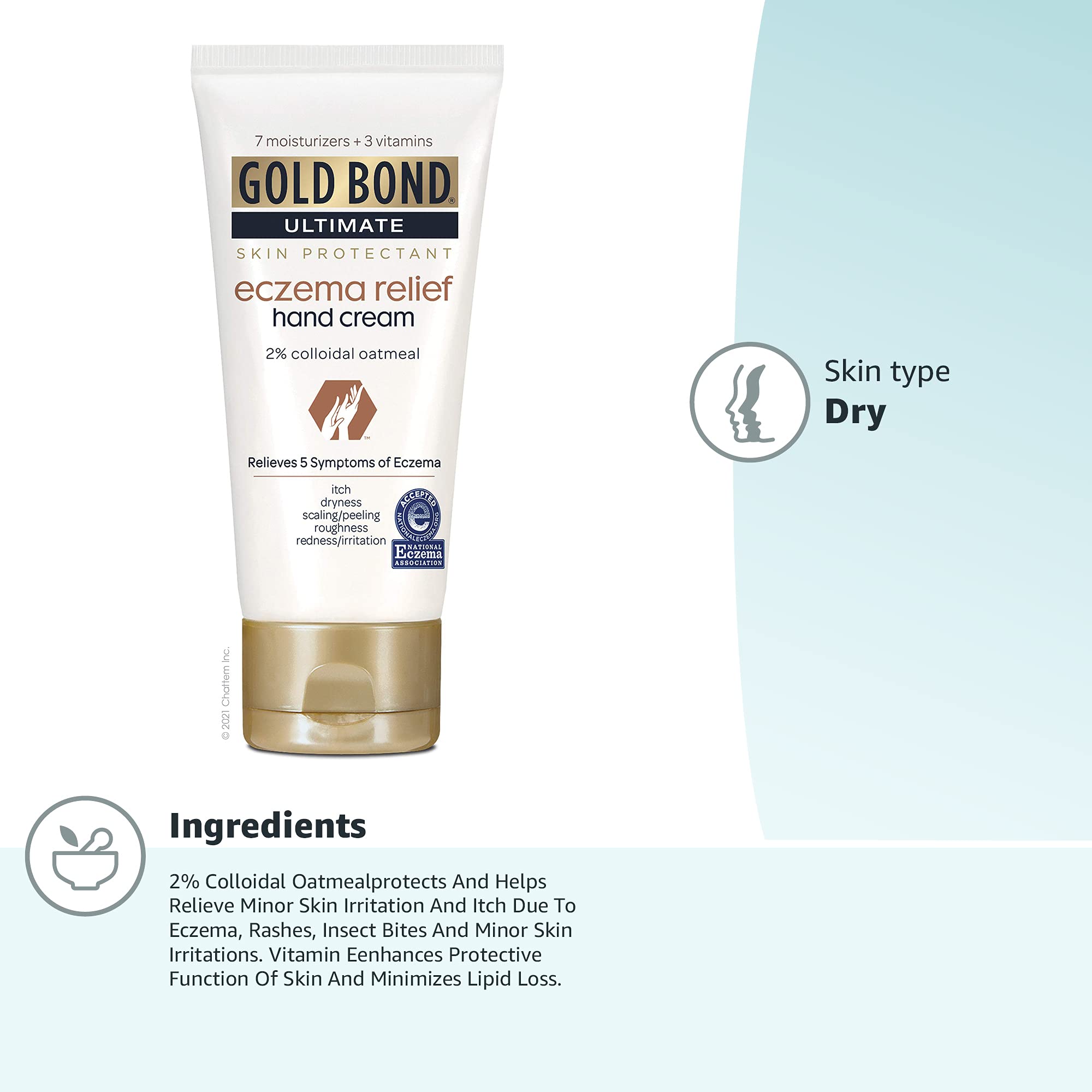 Buy Gold Bond Hand Cream for Eczema Relief 3 oz., Skin Protectant Cream ...