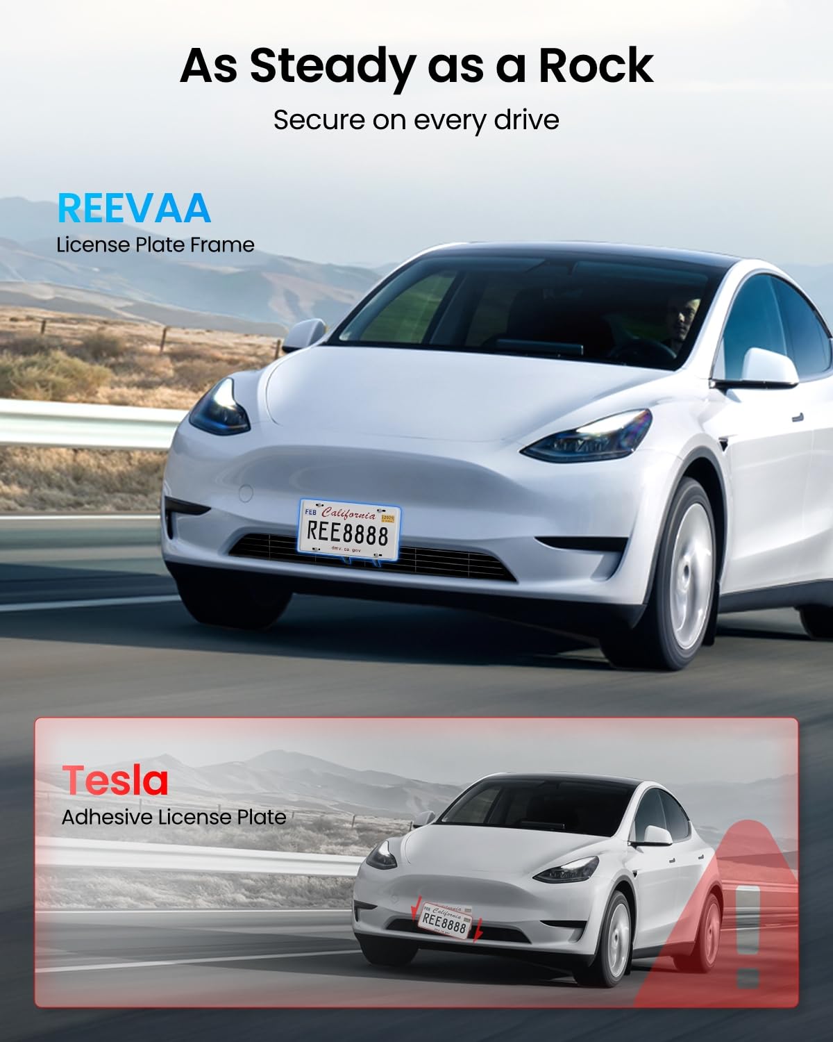 Snapklik.com : REEVAA 2025 Front License Plate Frame For Tesla Model Y ...